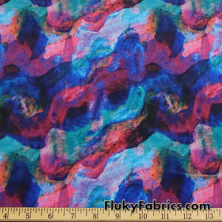 Wavy Abstract Marble Nylon Spandex Swimsuit Fabric - Fluky Fabrics ...