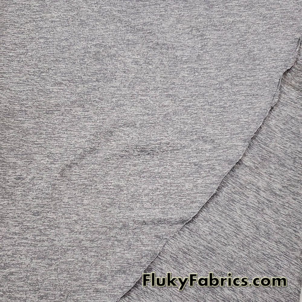 Heathered Gray Athletic Activewear High Performance Poly Spandex Fabric ...
