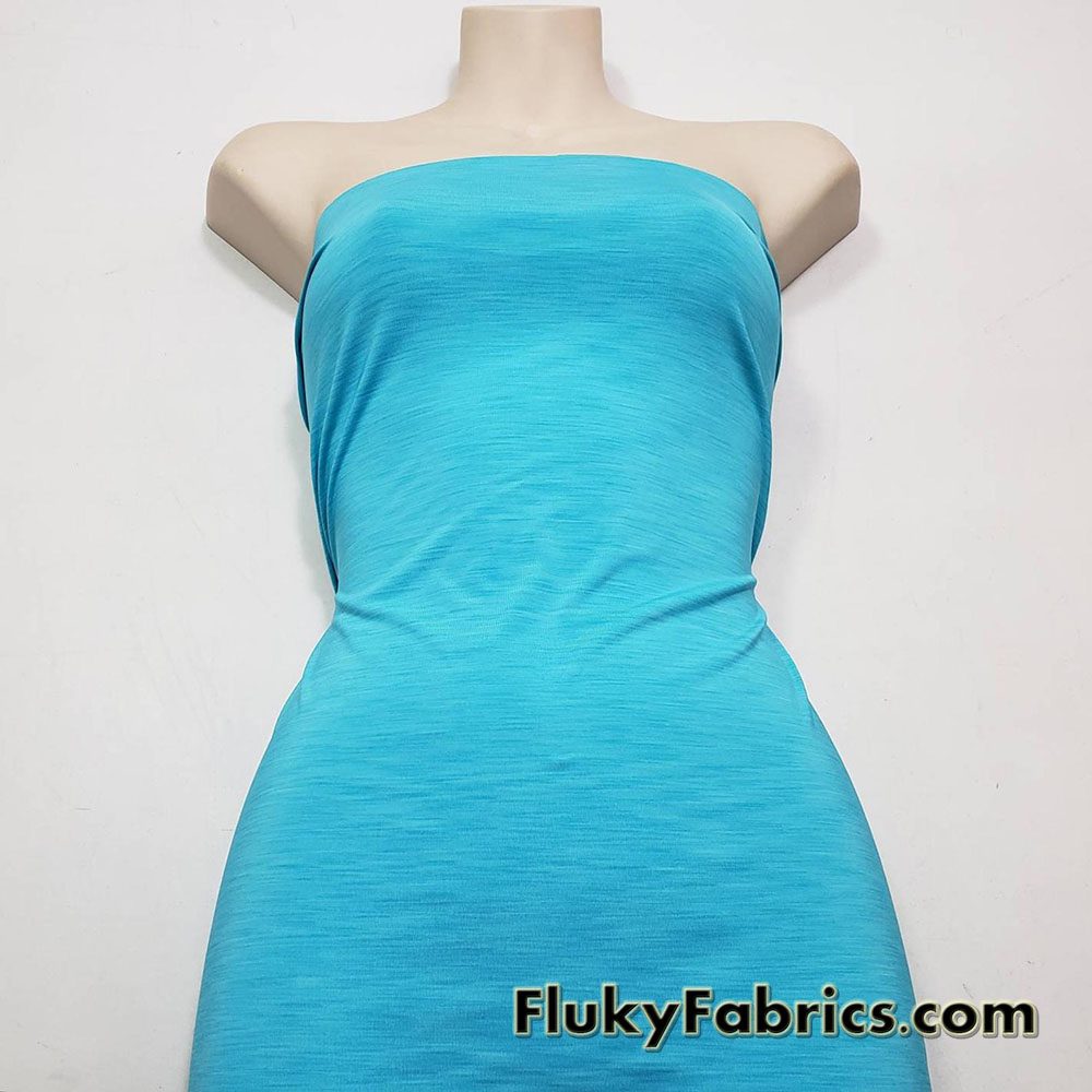 Beautiful Light Turquoise Blue Marl Style Lightweight Nylon Spandex ...