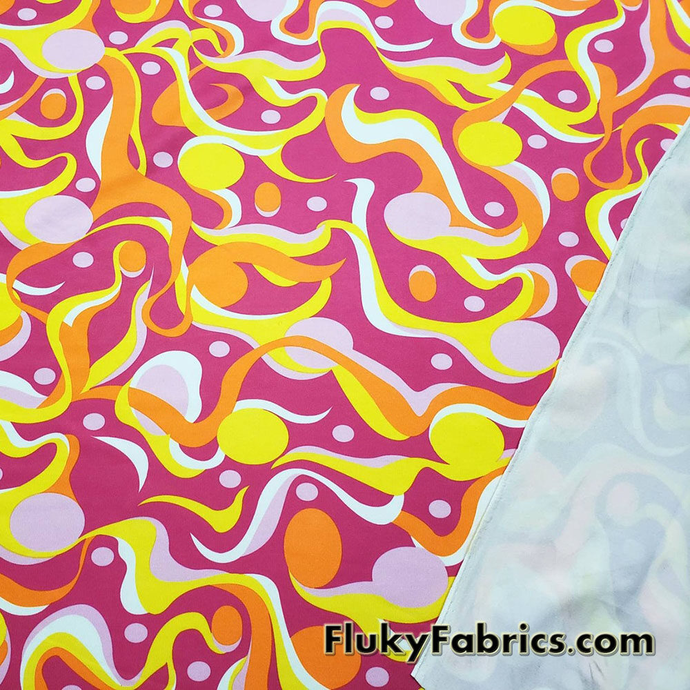 Psychedelic Candy Print Poly Spandex Fabric by the Yard - Fluky Fabrics ...