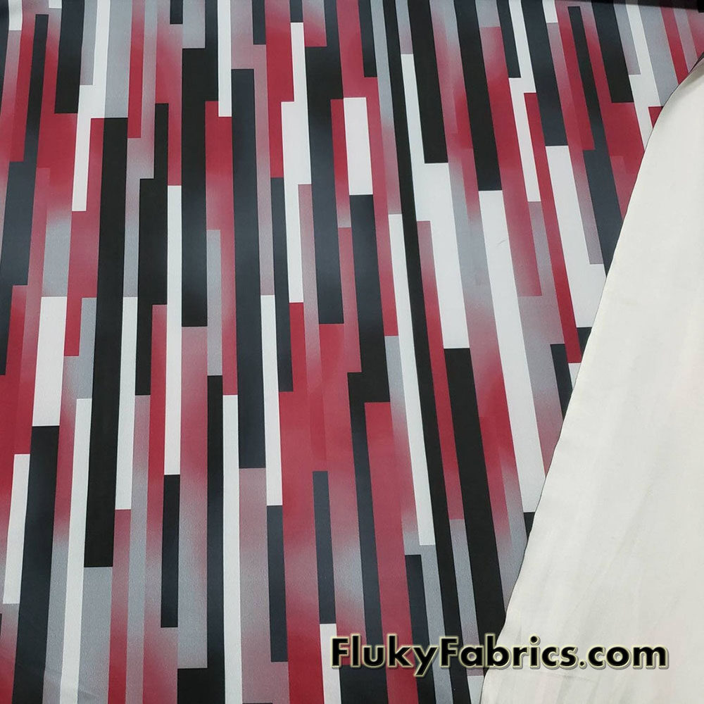 Linear Geometric Print Nylon Spandex Bikini, Swimsuit, Swimwear Fabric ...