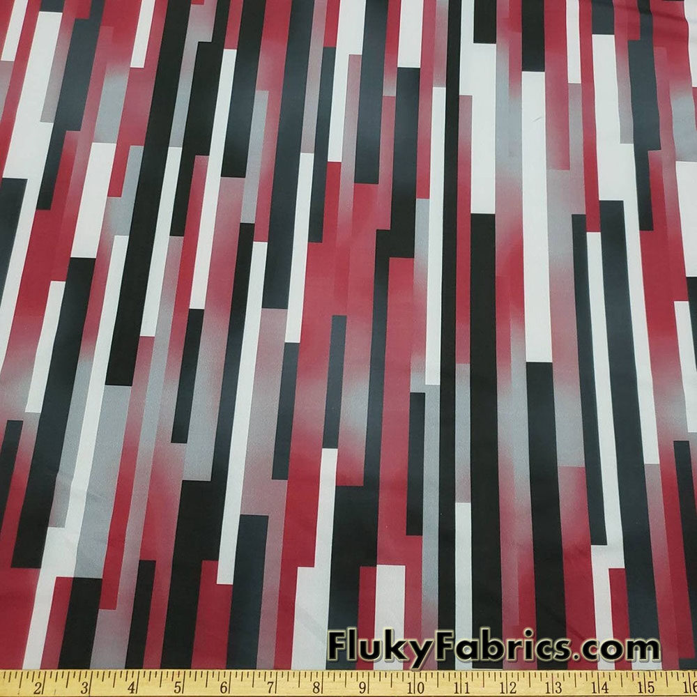 Linear Geometric Print Nylon Spandex Bikini, Swimsuit, Swimwear Fabric ...