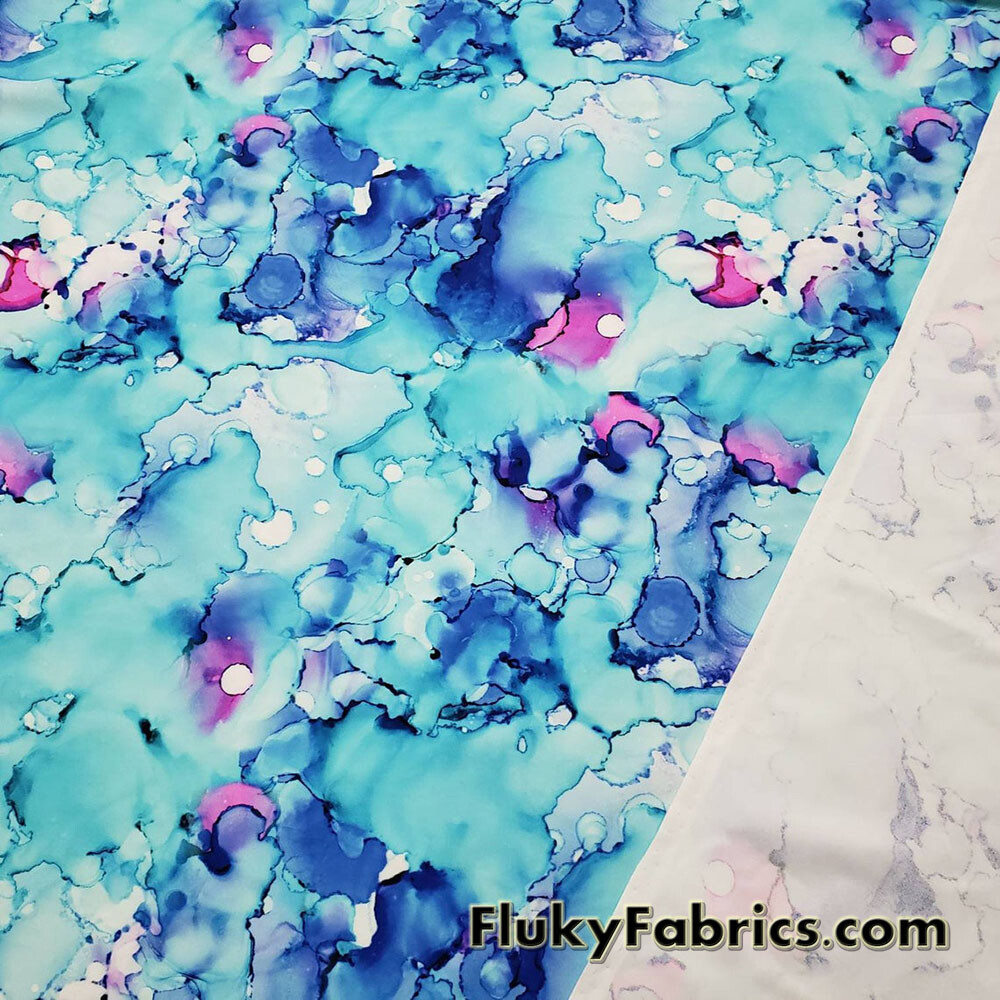 Watercolor Paint Splatter in Shades of Blue and Pink Abstract Print ...