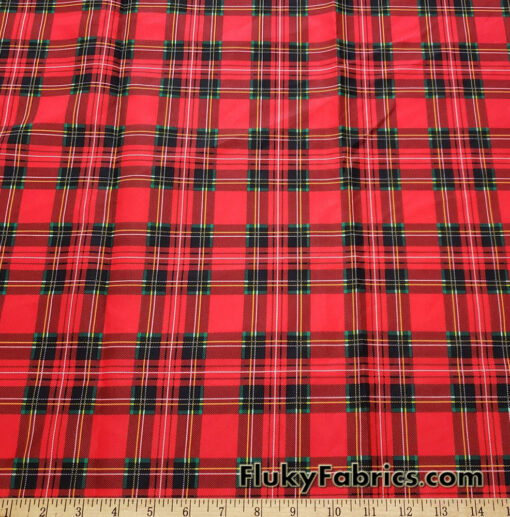 Christmas Plaid Polyester Woven Knit Fabric - Fluky Fabrics Online Shop