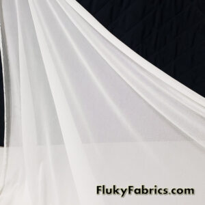 Off White Solid Power Mesh Nylon Spandex Fabric - Fluky Fabrics Online Shop