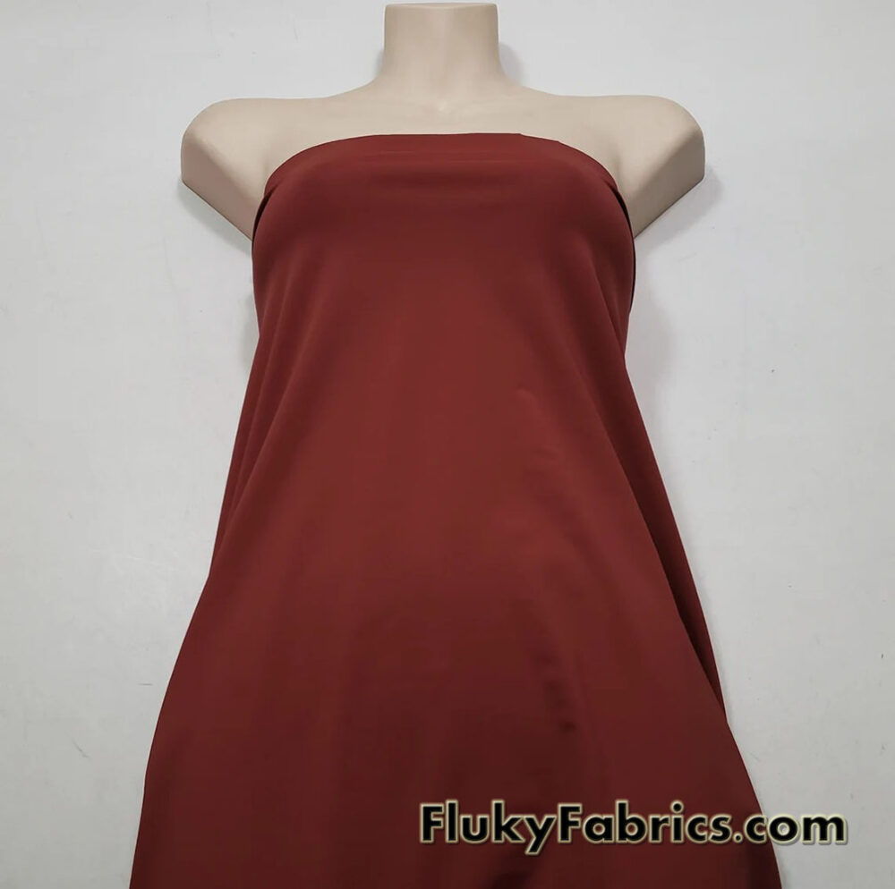 Dark Burnt Orange Color Solid Matte Nylon Spandex Fabric - Fluky ...