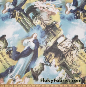 Religious Themed Print 4-Way Stretch Mesh Fabric - Fluky Fabrics Online ...