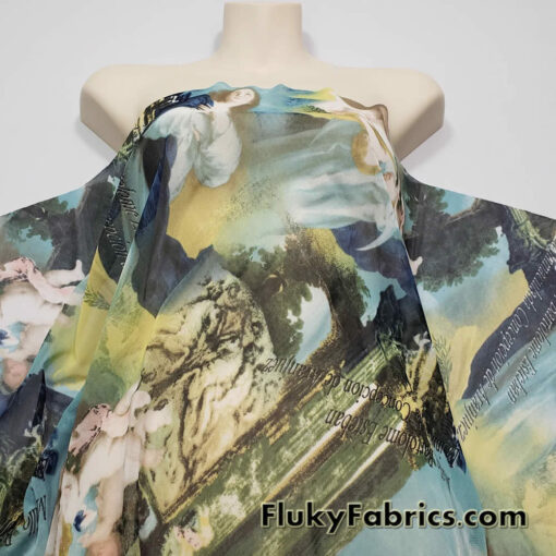 Religious Themed Print 4-Way Stretch Mesh Fabric - Fluky Fabrics Online ...