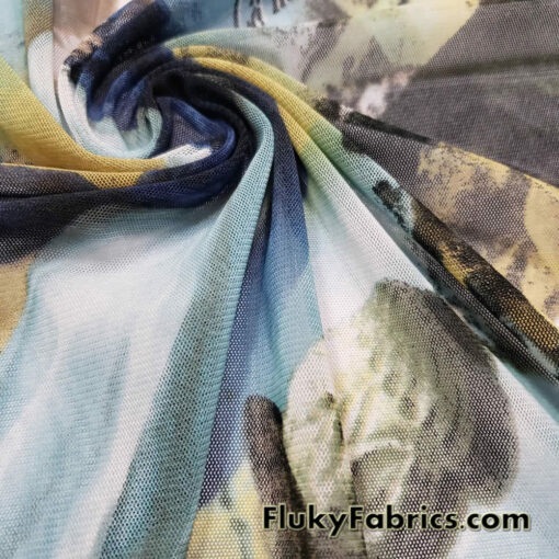 Religious Themed Print 4-Way Stretch Mesh Fabric - Fluky Fabrics Online ...