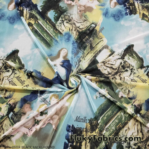 Religious Themed Print 4-Way Stretch Mesh Fabric - Fluky Fabrics Online ...