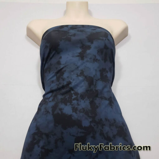 Dusty Steel Blue and Black Abstract Print Swimwear Nylon Spandex Bikini ...