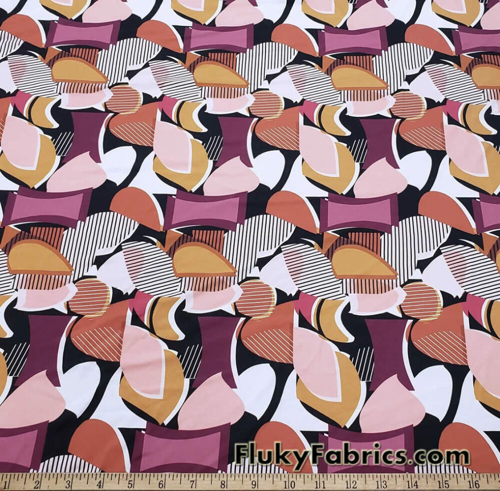 Super High Quality Abstract Geometric Figures Print on Nylon Spandex ...