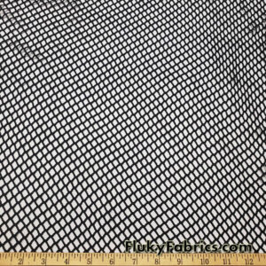 Black Fishnet Mesh Fabric with Silver Lurex Speckles - Fluky Fabrics ...