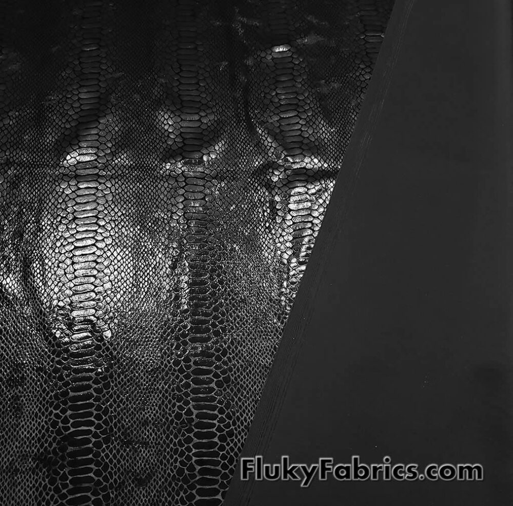 Black on Black Exotic Dragon Scales Black Metallic Foil on Crushed Ice ...