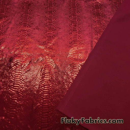 Exotic Metallic Devil Red Dragon Scales on Red Crushed Ice Velvet ...