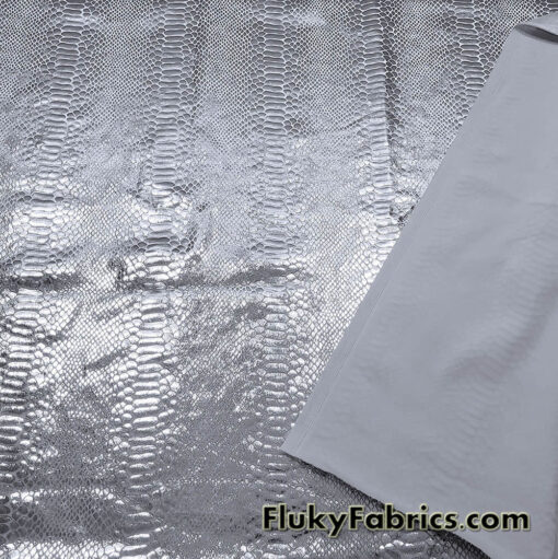 Silver on White Exotic Dragon Scales Metallic Foil on Crushed Ice ...