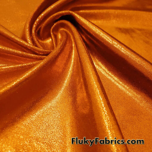 Orange Shiny Mystique 4-Way Stretch Spandex Fabric - Fluky Fabrics ...
