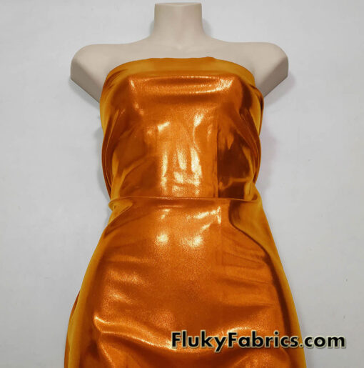 Orange Shiny Mystique 4-Way Stretch Spandex Fabric - Fluky Fabrics ...