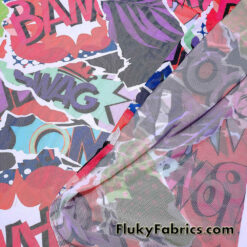 Pop Art Comic Book Print Power Mesh Fabric