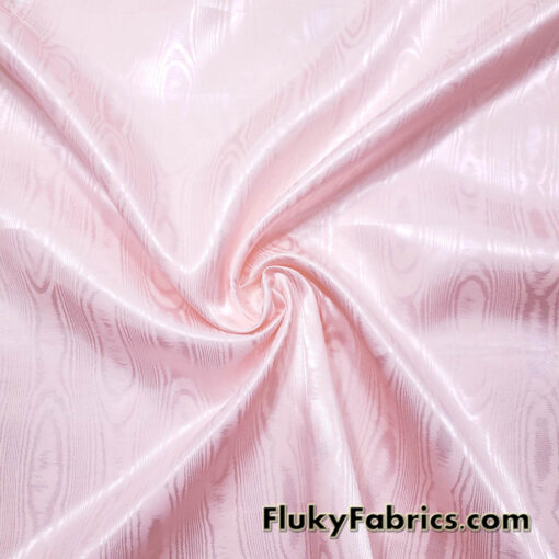 Misty Pink Moiré Taffeta Fabric by the Yard – Lightweight 100% ...